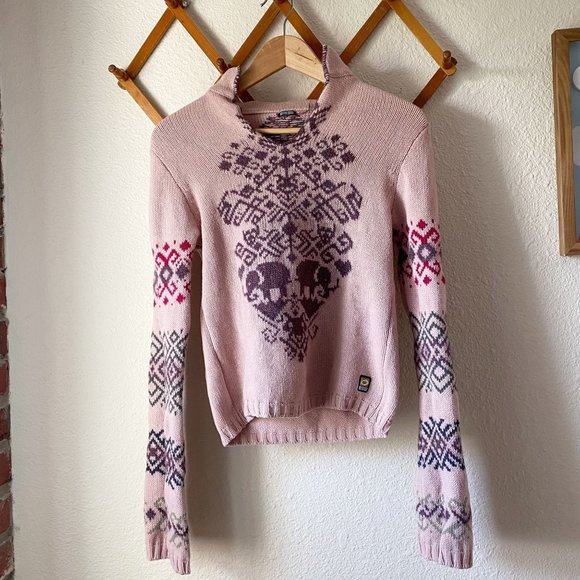 Killer Loop | Sweaters | Vintage Killer Loop Pink Wool Knit Fair Isle ...